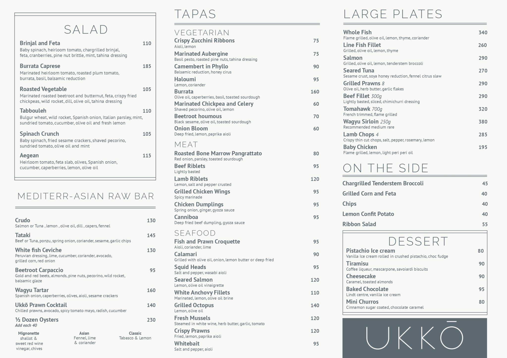 Menu – Ukko Restaurant